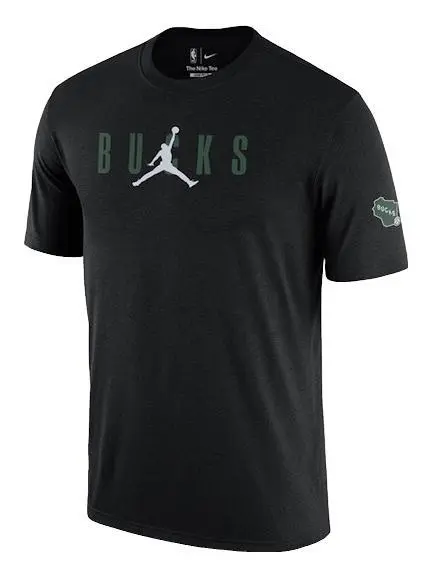 JORDAN Nba Milwaukee Bucks Courtside T-shirt - Black