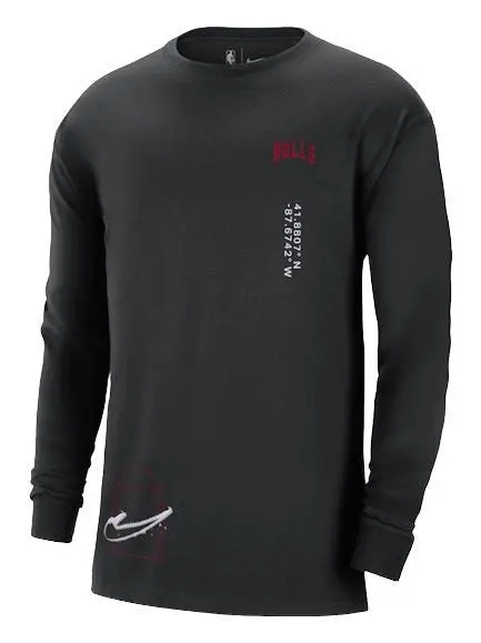Nike Nba Chicago Bulls Cts Max 90 Long Sleeve T-shirt - Black