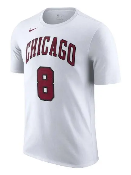 Nike Nba Chicago Bulls Zach Lavine T-shirt - White/dark Red
