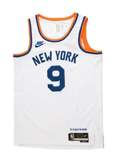 Nike Nba New York Knicks Rj Barrett Classic Edition Jersey - White/blue