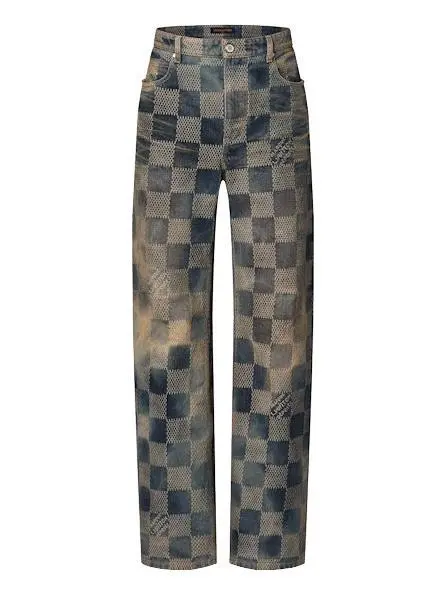 LOUIS VUITTON Damier Washed Denim Skate Pants - Indigo