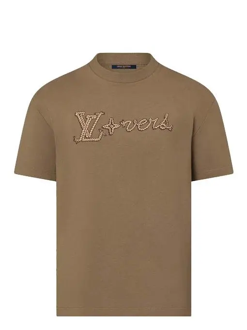 LOUIS VUITTON Embroidered Signature Cotton T-shirt - Kangaroo