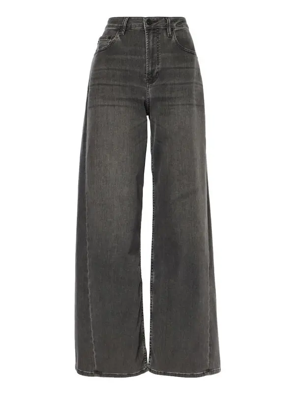 Ag Mid-rise Wide-leg Jeans - Grey