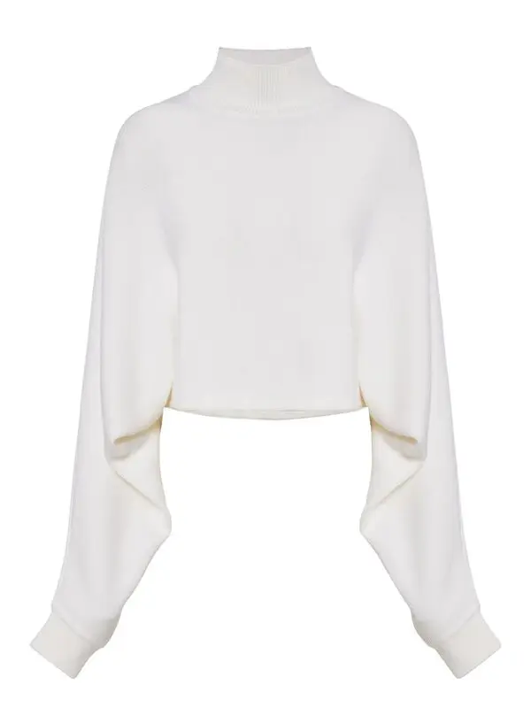 Alaïa Wool Turtleneck Sweater - White