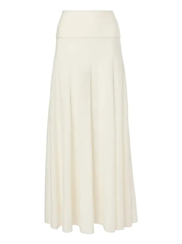 Alaïa Low-rise Virgin Wool Maxi Skirt - White
