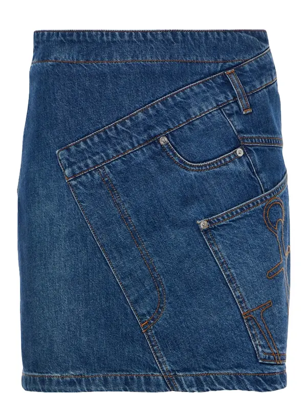 JW Anderson Twisted Denim Miniskirt - Blue