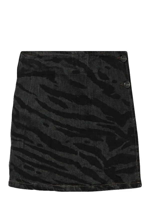 GANNI High-rise Denim Wrap Skirt - Black