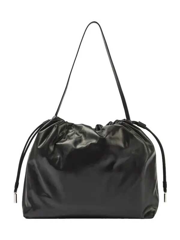 THE ROW Angy Leather Shoulder Bag - Black