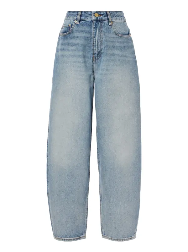GANNI High-rise Barrel-leg Jeans - Blue
