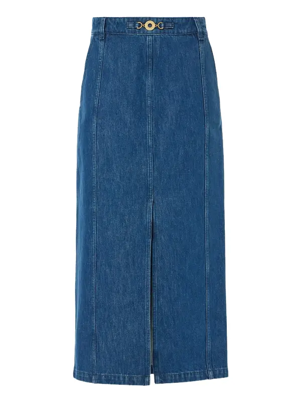 Patou Denim Maxi Skirt - Blue