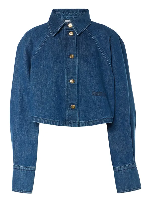 Patou Cropped Denim Shirt - Blue