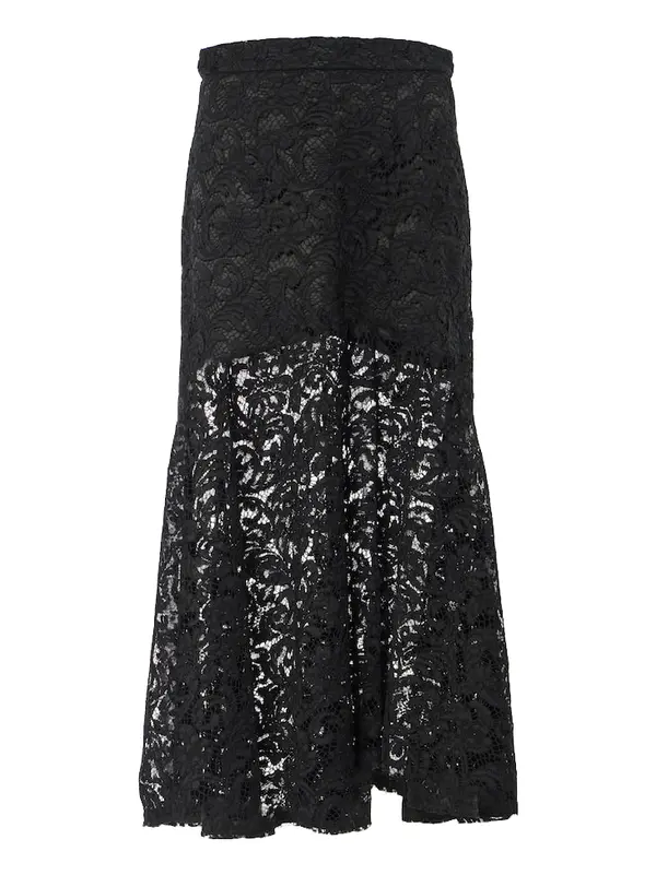 Patou Cotton-blend Lace Maxi Skirt - Black