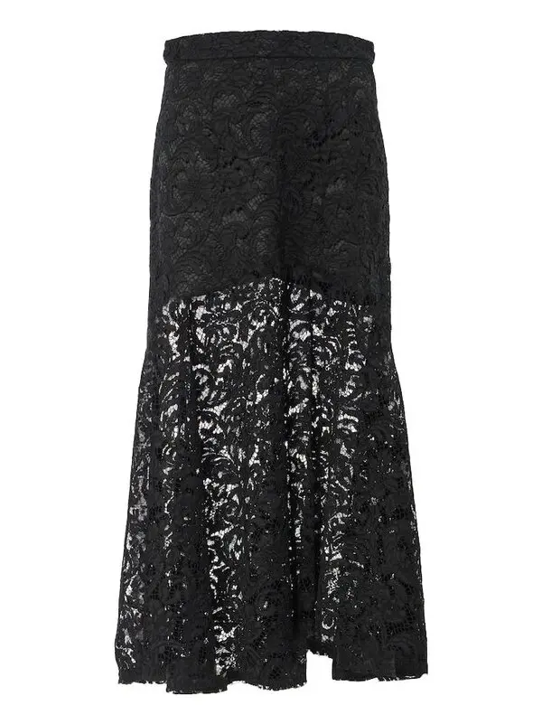 PATOU Cotton-blend Lace Maxi Skirt - Black