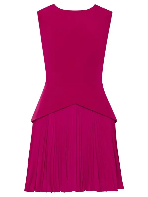 MILLY Haddy Pleated Mini Dress - Plum