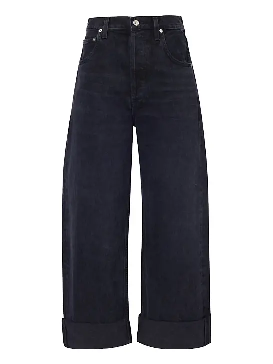 Citizens Of Humanity Ayla Wide-leg Denim Jeans - Voila (washed Black)