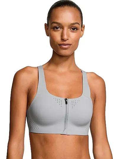 Victoria's Secret Vsx Featherweight Max™ Front-close Sports Bra - Grey
