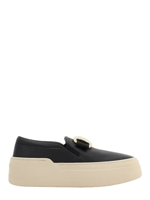 FERRAGAMO Vara Plate Slip-on - Black