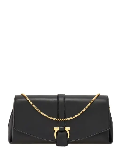 FERRAGAMO Front Flap Crossbody Bag - Black