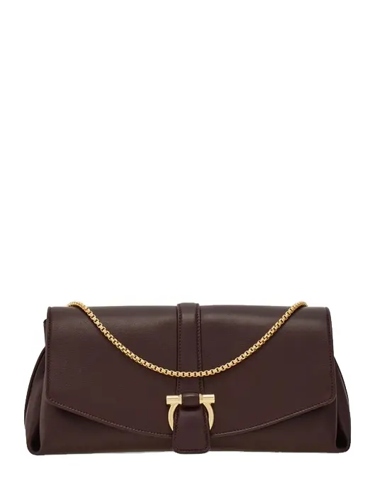 FERRAGAMO Front Flap Crossbody Bag - Gold