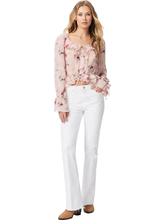 Paige High Rise Laurel Canyon " Bootcut Jean - White