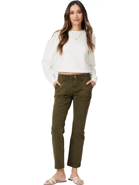 Paige Mayslie Straight Ankle Pant - Olive