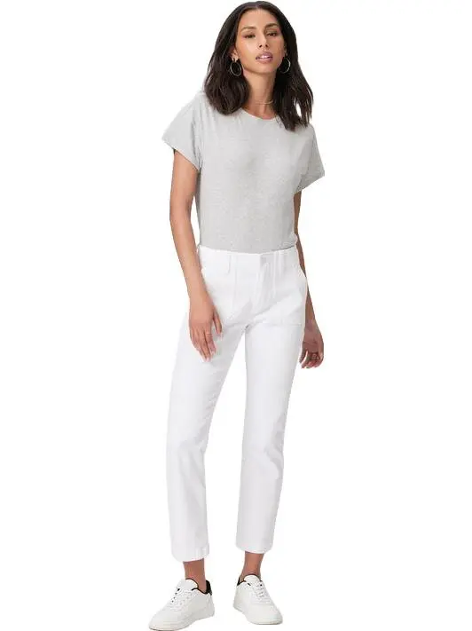 Paige Mayslie Straight Ankle Pant - White
