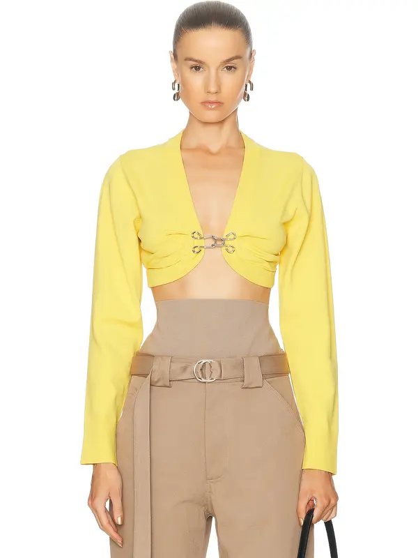 MOSCHINO JEANS Long Sleeve Cardigan - Yellow