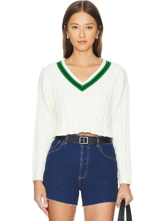 ALL THE WAYS Darlah Crop Sweater - Cream Multi