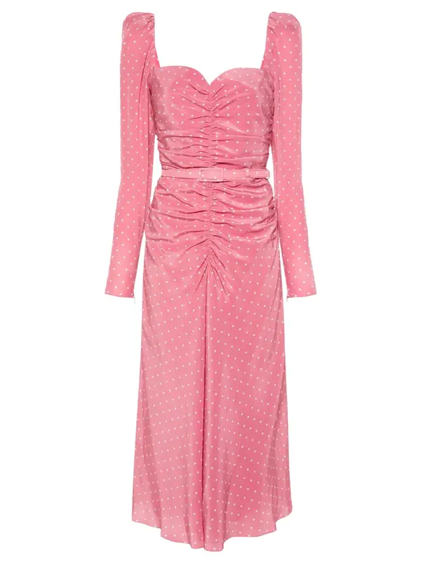 Alessandra Rich Polka Dot-print Silk Dress - Pink