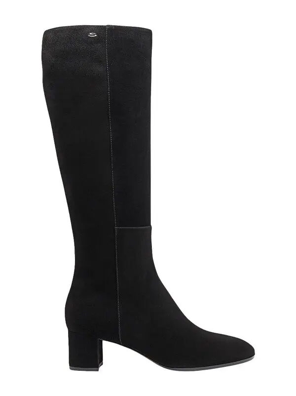 Santoni 50mm Suede Boots - Black