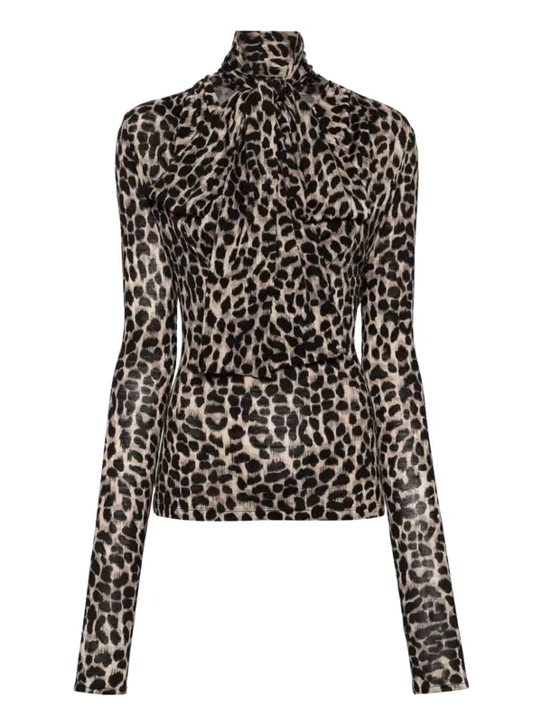Blumarine Animalier-print Blouse - Brown