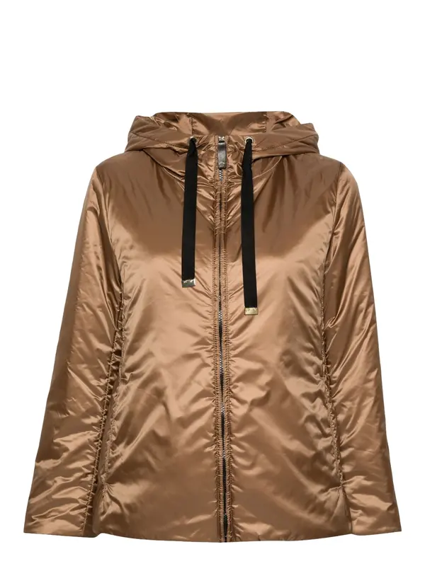 Max Mara Satin Hooded Jacket - Brown