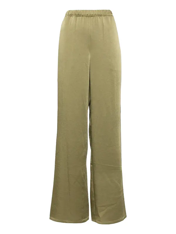 Vince Satin-finish Trousers - Green