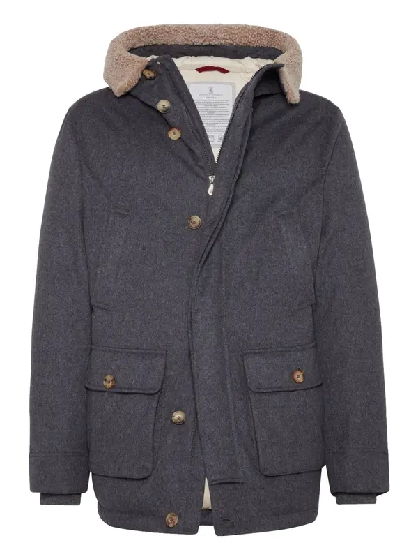 Brunello Cucinelli Padded Hooded Jacket - Grey
