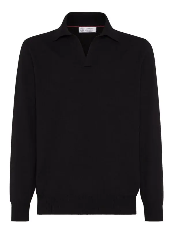 Brunello Cucinelli Cashmere Polo Shirt - Black