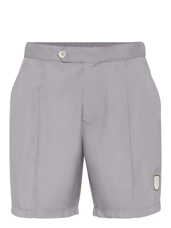 Brunello Cucinelli Logo Patch Bermuda Shorts - Grey