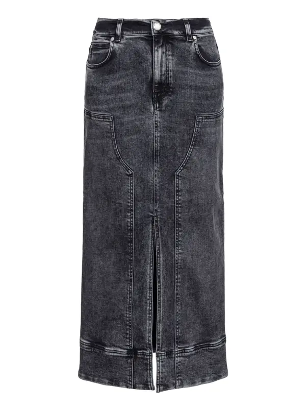 Pinko Gregoriana Denim Midi Skirt - Black