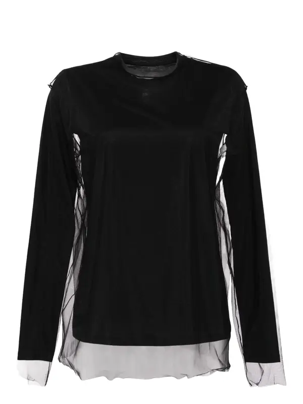 JNBY Tulle Long-sleeved T-shirt - Black