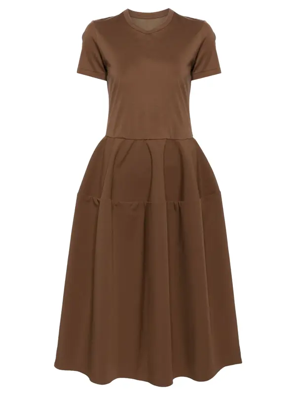 JNBY Short Sleeve A-line Dress - Brown