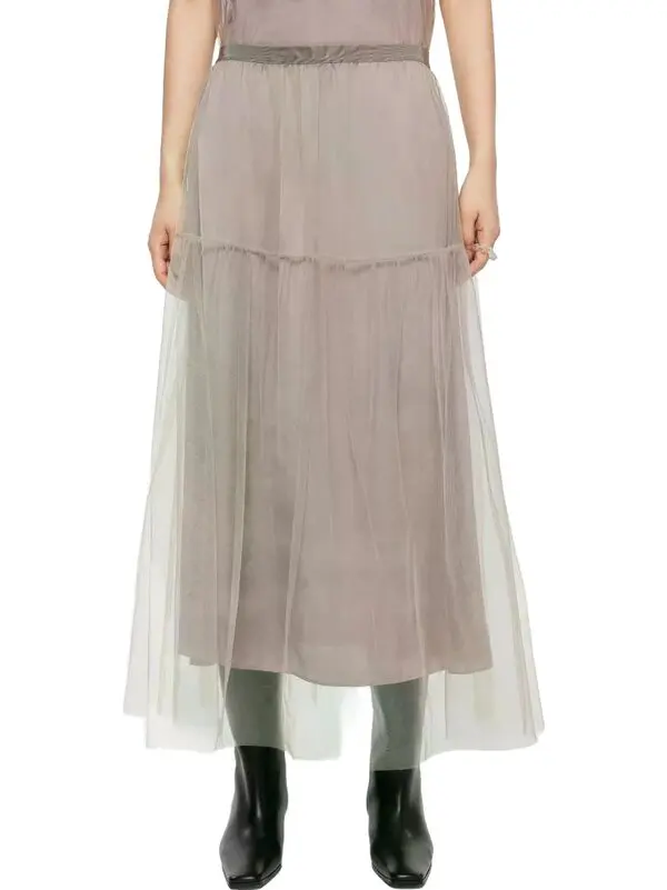 JNBY A-line Tulle Midi Skirt - Grey