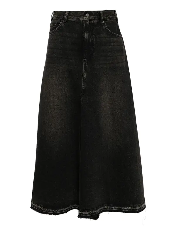 JNBY Distressed Maxi Denim Skirt - Grey