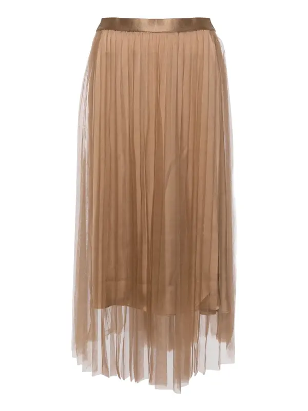 JNBY Pleated A-line Skirt - Brown
