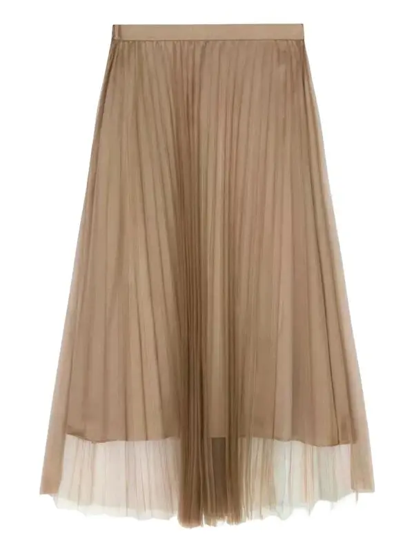 JNBY Pleated A-line Skirt - Brown