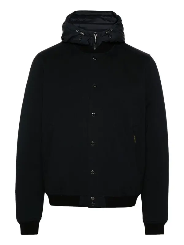 MOORER Padded Hooded Jacket - Blue