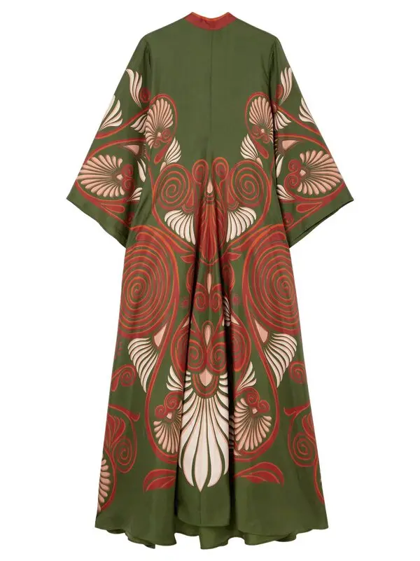 La DoubleJ Magnifico Silk-twill Maxi Dress - Green