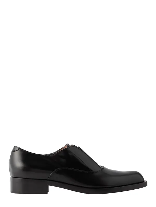 GIANVITO ROSSI Dover Glossed-leather Loafers - Black
