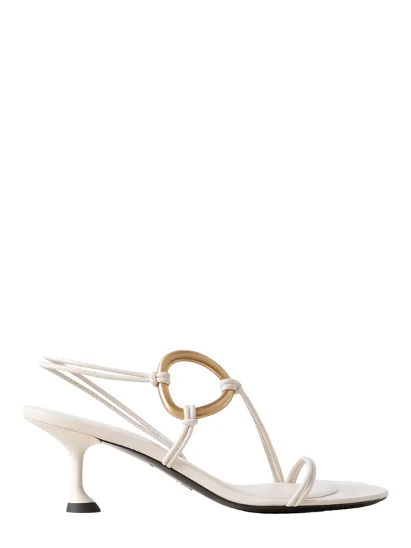 Proenza Schouler Hoop Leather Slingback Sandals - White