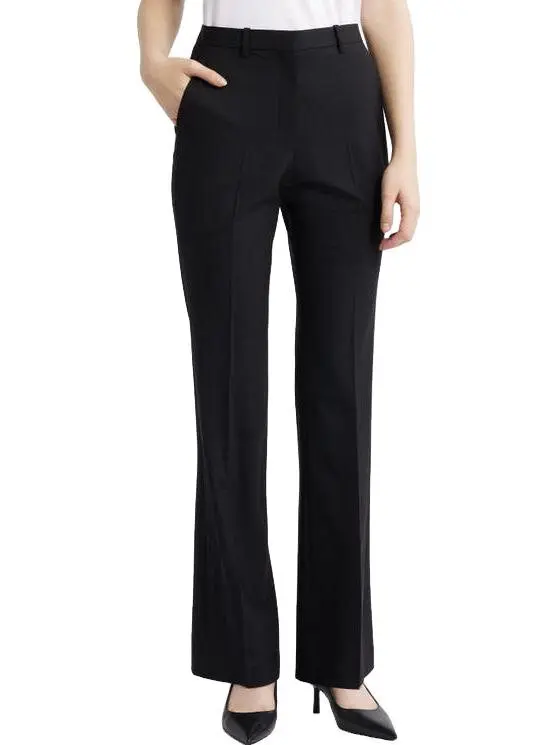 Theory Slim Fit Stretch Wool Trousers - Black