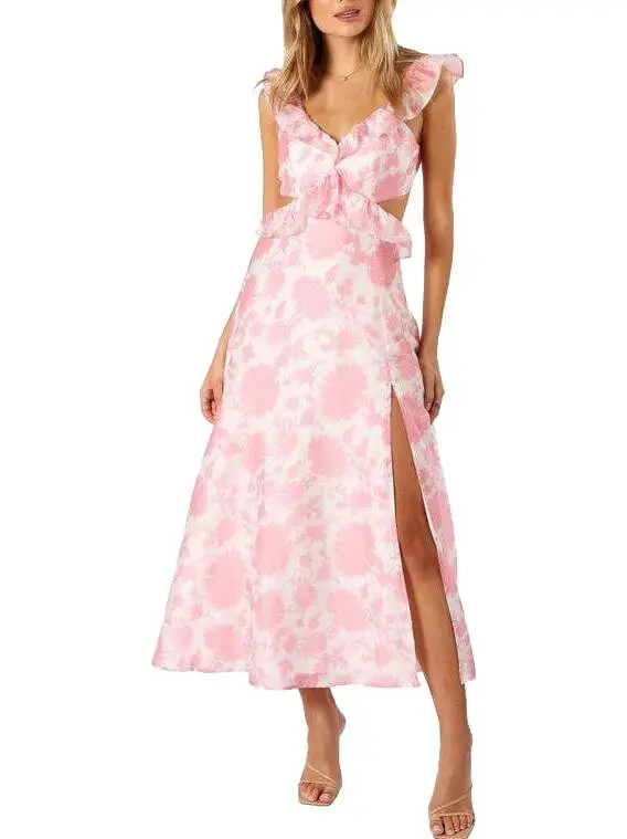 PETAL & PUP Rori Floral Print Cutout Dress - Pink Floral