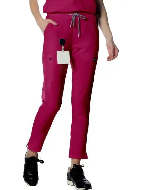 MEMBERS ONLY Reus Open Bottom Scrub Pants - Wine